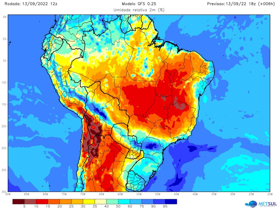 Calor de 40ºC e secura do Brasil Central chegarão ao Sul do país?