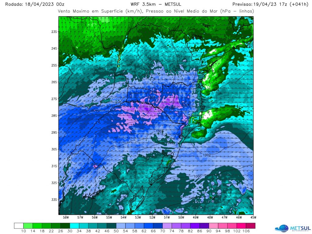 Ar frio mais intenso vai ingressar com fortes rajadas de vento