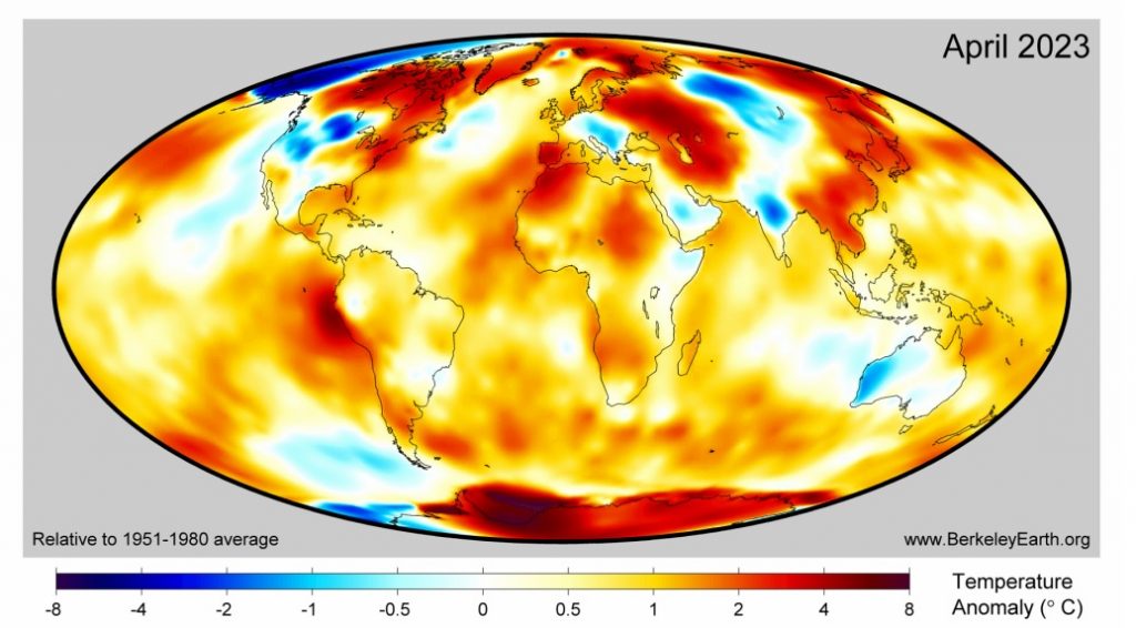 Berkeley Earth: cresce a chance de 2023 ter aquecimento recorde