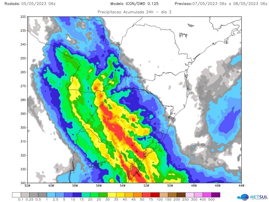 Veja a projeção de chuva dia a dia até segunda-feira