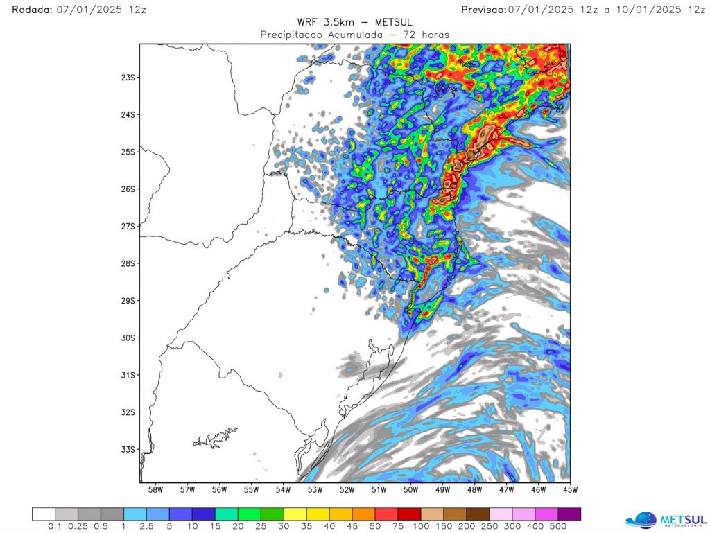 Chuva orográfica atingirá o Sul e o Sudeste do Brasil
